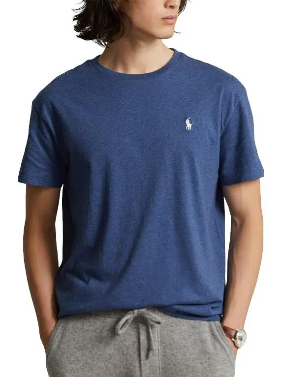 Polo Ralph Lauren Heathered Cotton Crewneck T-shirt - Derby Blue Heather