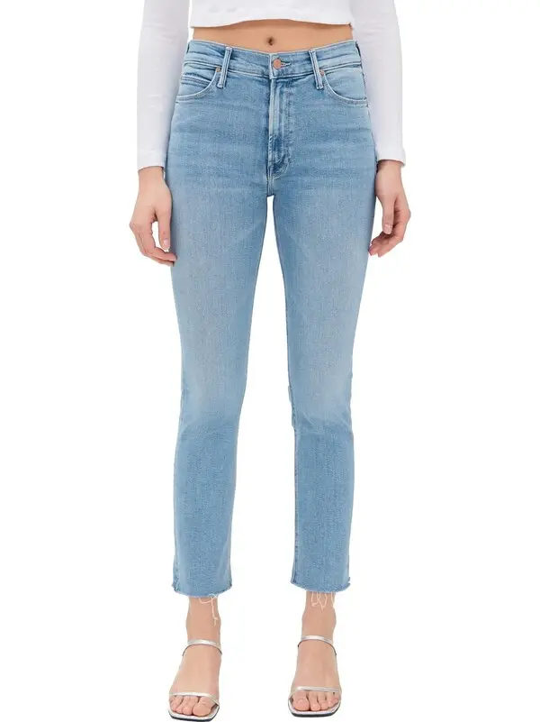 MOTHER Mid-rise Dazzler Ankle Fray Jeans - Blessing In Disguise