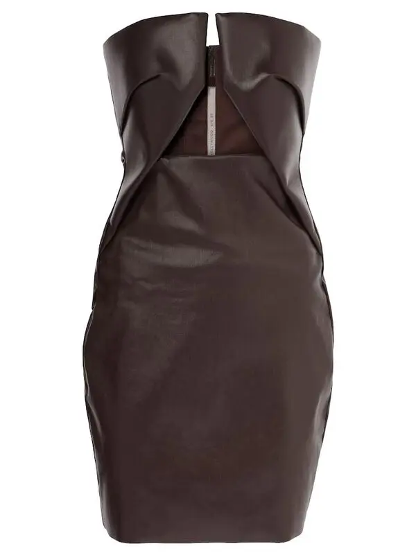 Rick Owens Prong Cutout Bustier Denim Dress - Brown