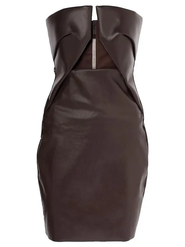 Rick Owens Prong Cutout Bustier Denim Dress - Brown
