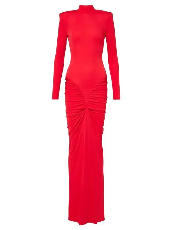 THE NEW ARRIVALS ILKYAZ OZEL Darja High-neck Gown - Red