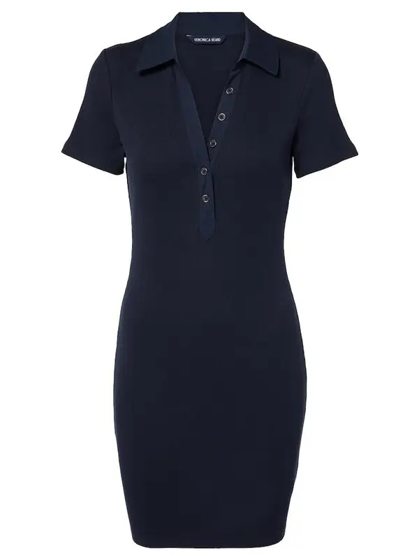 Veronica Beard Bailey Cotton-blend Polo Shirt Dress - Blue