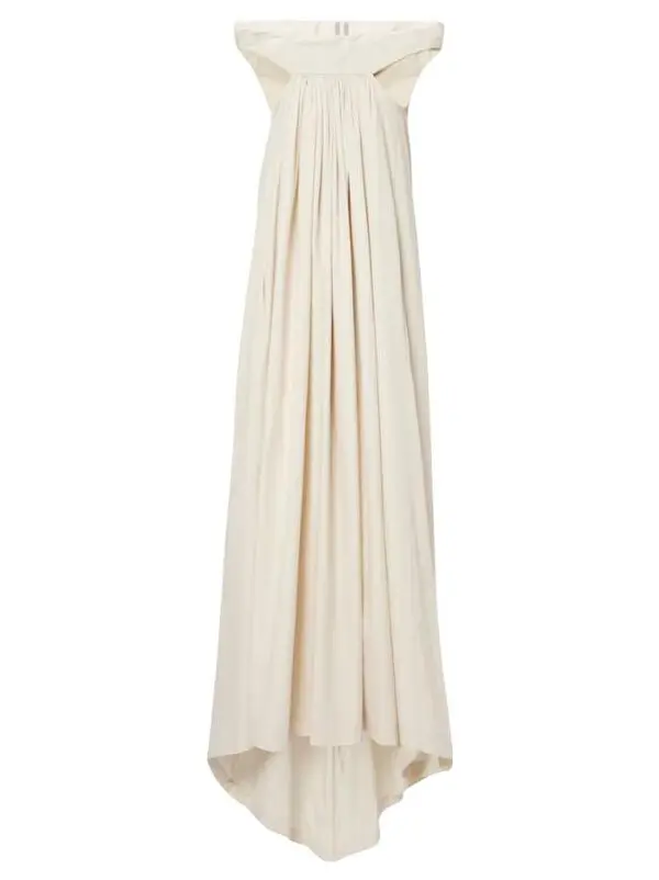 Rick Owens Chalice Cutout Cotton Poplin Maxi Dress - White