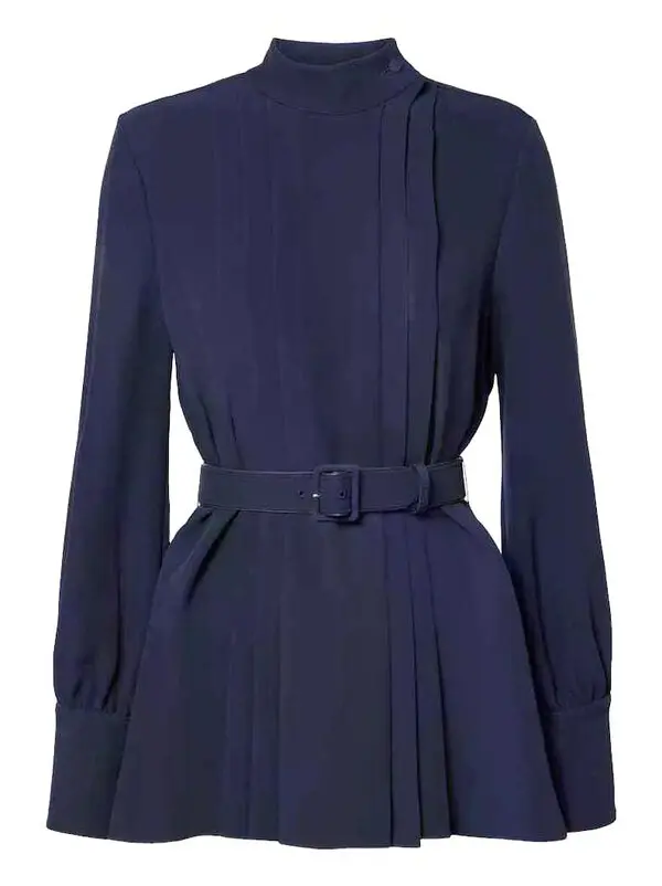Valentino Garavani Cady Couture Belted Blouse - Blue