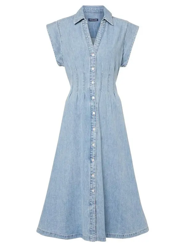 Veronica Beard Ruben Denim Midi Dress - Blue