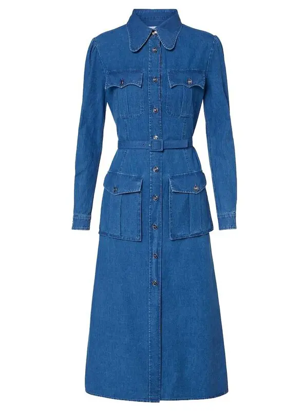 Valentino Garavani Denim Shirt Dress - Blue