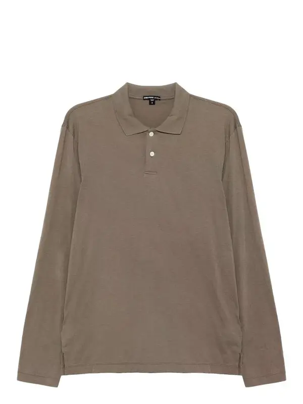 JAMES PERSE Long-sleeved Polo Shirt - Brown