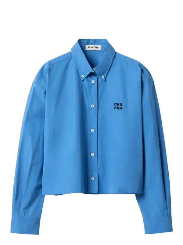 Miu Miu Poplin Shirt - Periwinkle Blue