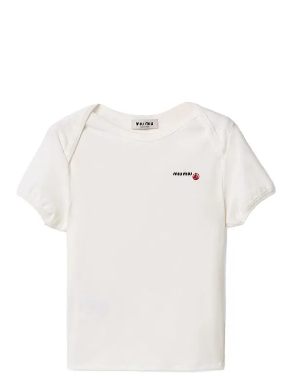 Miu Miu Petit Bateau X Stretch Jersey Slim T-shirt - White