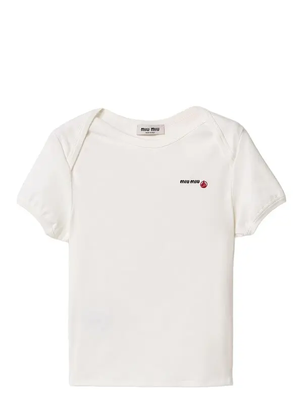 Miu Miu Petit Bateau X Stretch Jersey T-shirt - White/white