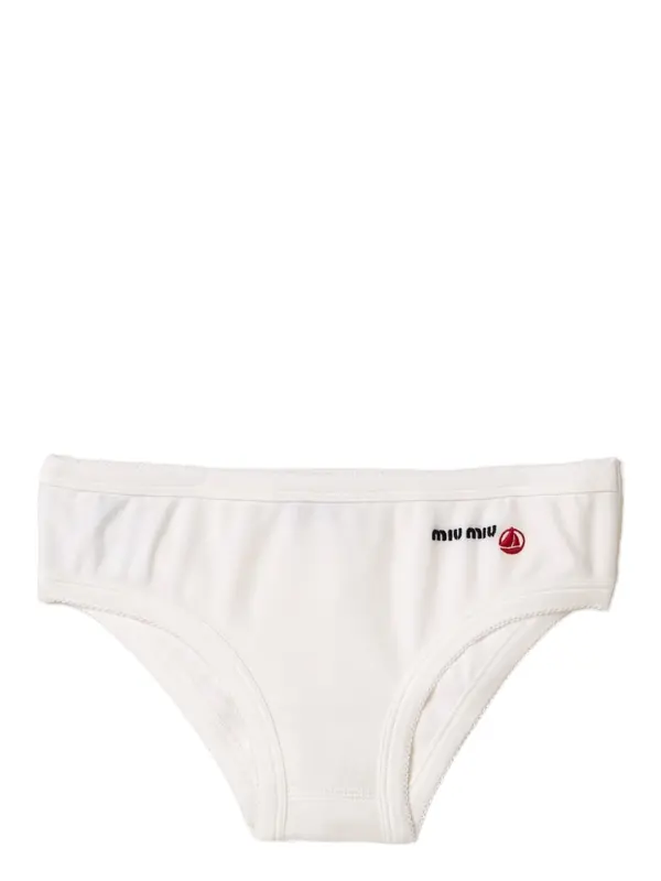 Miu Miu Petit Bateau X Stretch Jersey Briefs - White