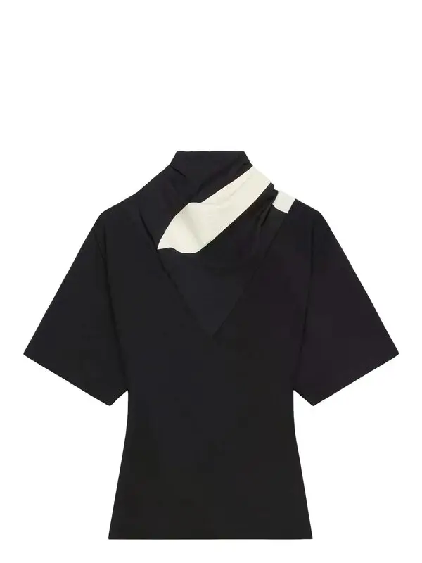COURREGES Panelled Scarf Top - Black