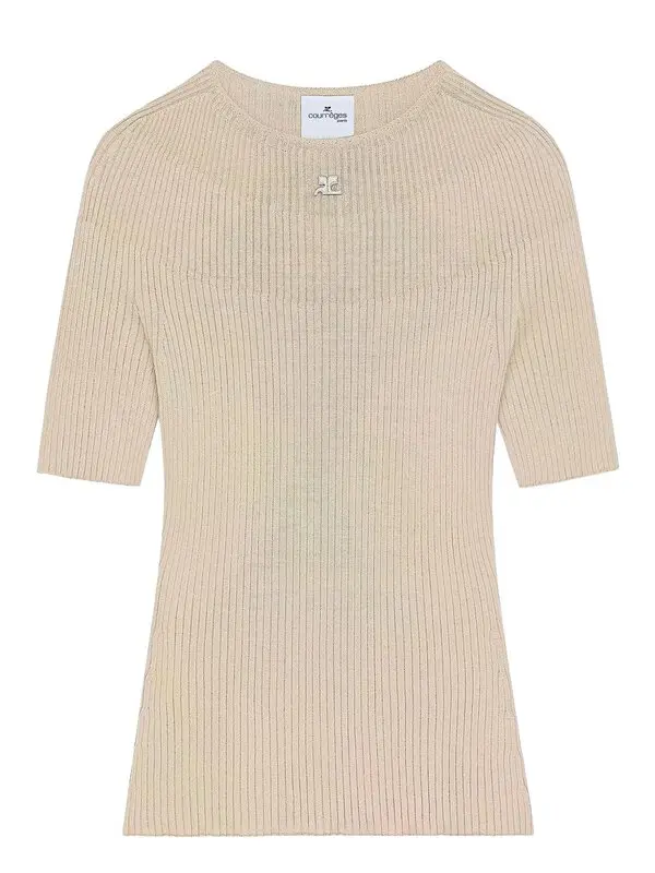 COURREGES Solar Knitted Top - Neutrals