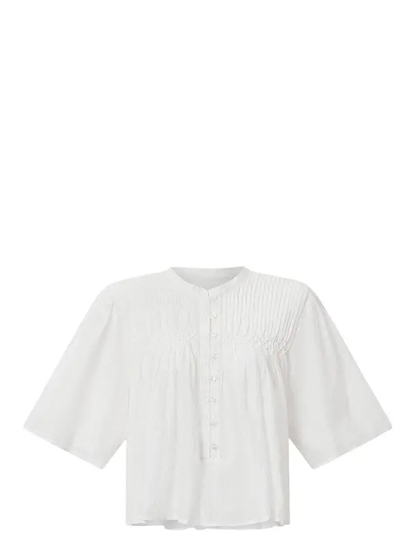 MARANT ETOILE Destiny Smocked Top - White