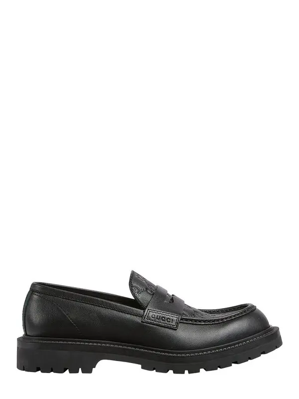 Gucci Miart Guccissima Lug Sole Loafers - Black