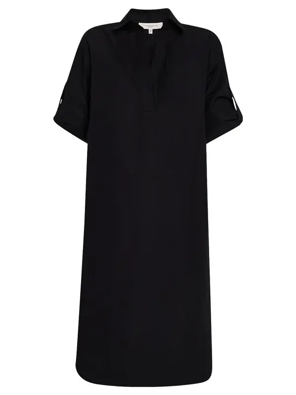 Lafayette 148 New York Tab-sleeve Cotton Dress - Black