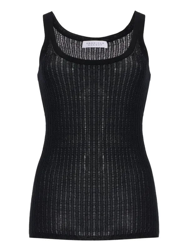 Gabriela Hearst Nevin Pointelle-knit Tank Top - Black