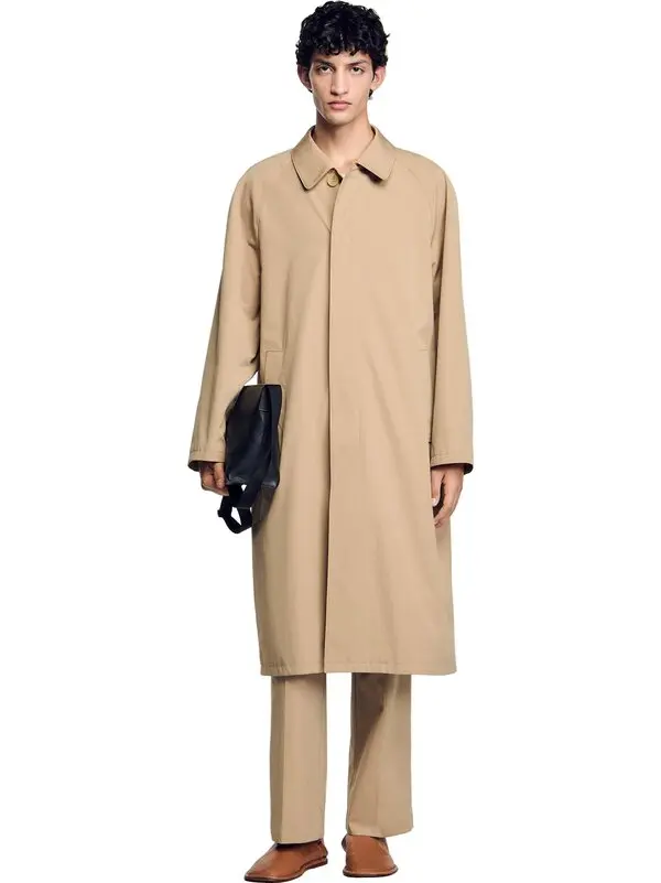 Sandro Oversized Long Coat - Sand.