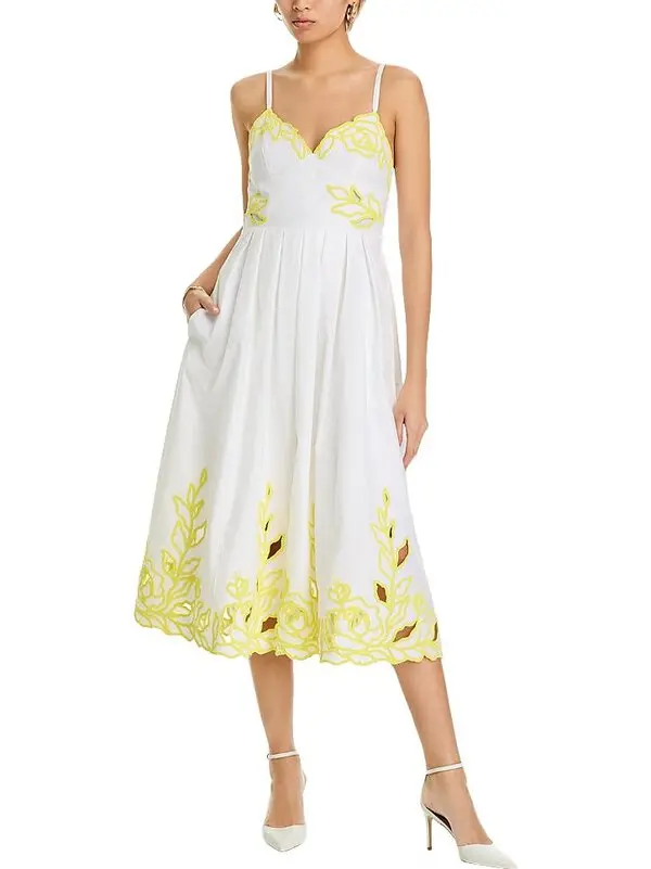 Cinq À Sept Trailing Peonies Maude Dress - White/golden Glow