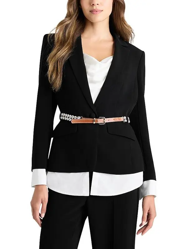 Cinq À Sept Vittoria Belted Jacket - Black/white