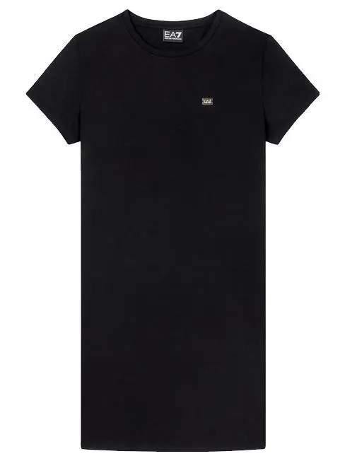 EA7 Core Lady Stretch-cotton Jersey Short Dress - Black