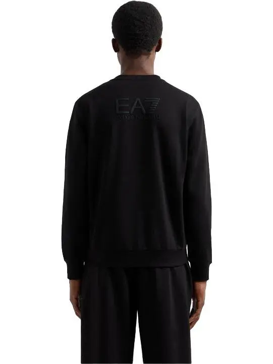 Emporio Armani Ea7 Visibility Cotton Crew-neck Sweatshirt - Black