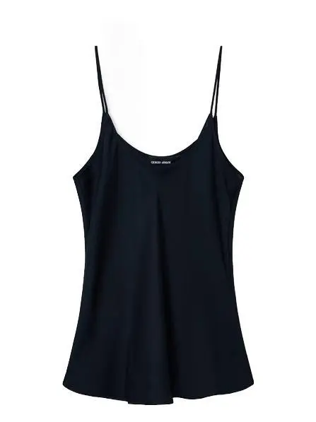 Giorgio Armani Silk Charmeuse Tank Top - Natural