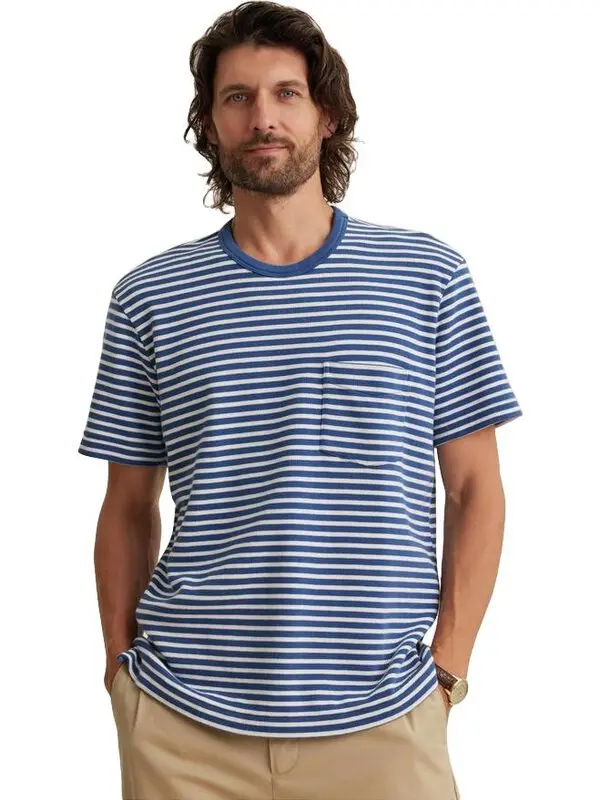 Velvet By Graham & Spencer Rio Thermal Striped Crew - White