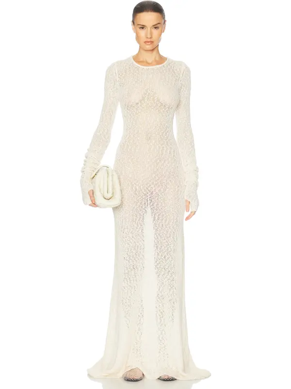 HELSA Tatum Maxi Knit Dress - Ivory