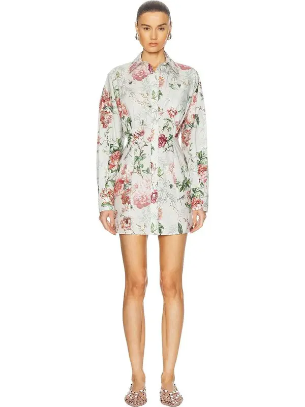 Attico Long Sleeve Mini Dress - Ivory