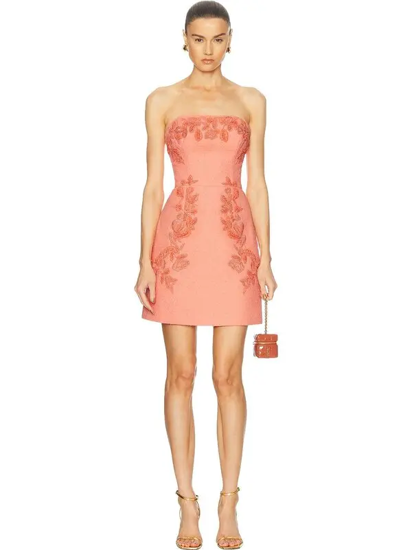 Carolina Herrera Strapless Mini Dress - Sunset