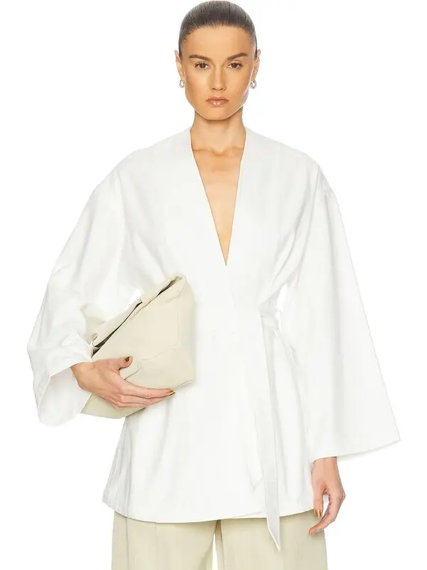 OURS THE BRAND Kimono Top - Bianco Roccia