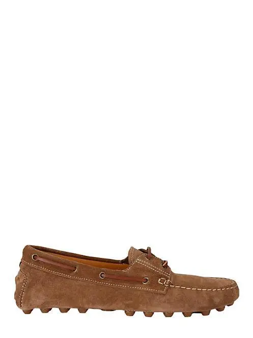 TOD'S Gommino Macro 52k Suede Loafers - Brown