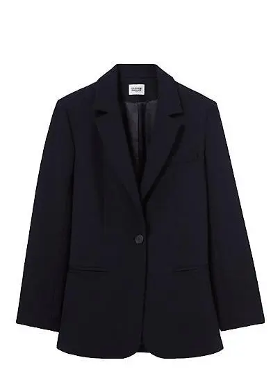 Claudie Pierlot Oversized Single-breasted Woven Blazer - Bleus