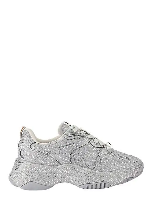 Kurt Geiger Luster Crystal-embellished Woven Low-top Trainers - Silver