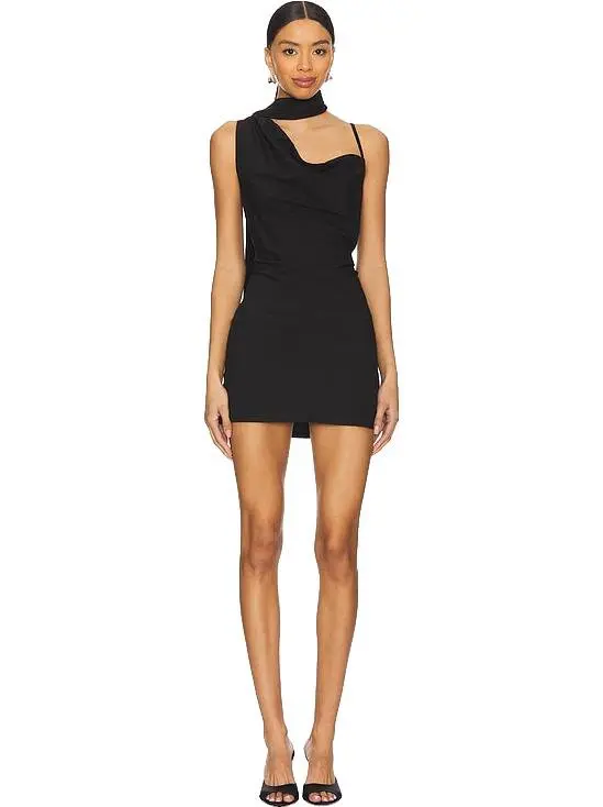 Superdown Beatrice Drape Mini Dress - Black