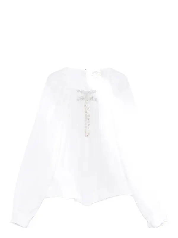 FORTE_FORTE Bead-detail Shirt - White