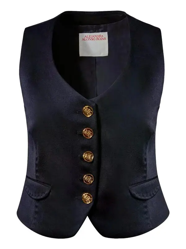 Alejandra Alonso Rojas Wool Vest - Black