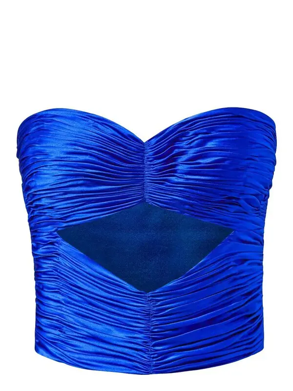 Alejandra Alonso Rojas Cut-out Bustier Top - Blue