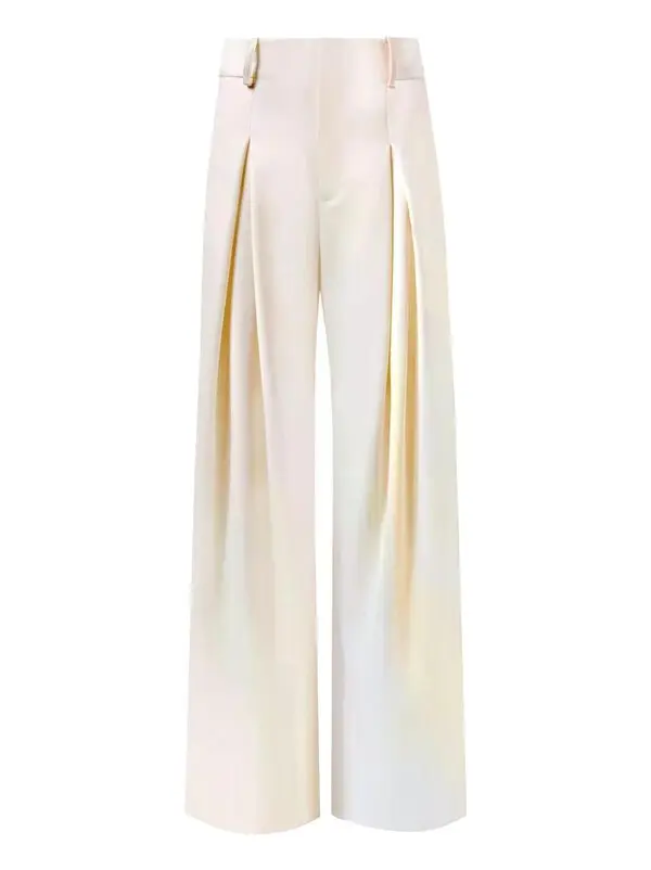 Alejandra Alonso Rojas Wool Palazzo Trousers - White