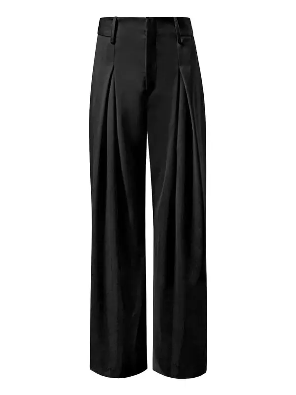 Alejandra Alonso Rojas Wool Palazzo Trousers - Black