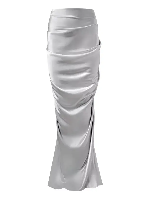 Alejandra Alonso Rojas Silk Maxi Skirt - Silver