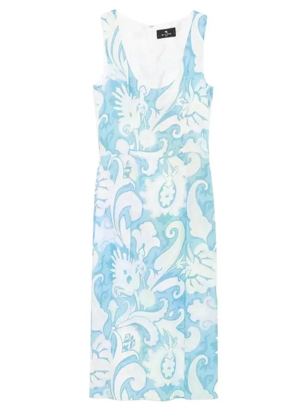 Etro Paisley-print Midi Dress - White