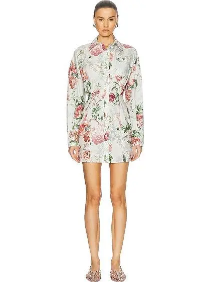 Attico Long Sleeve Mini Dress - Ivory