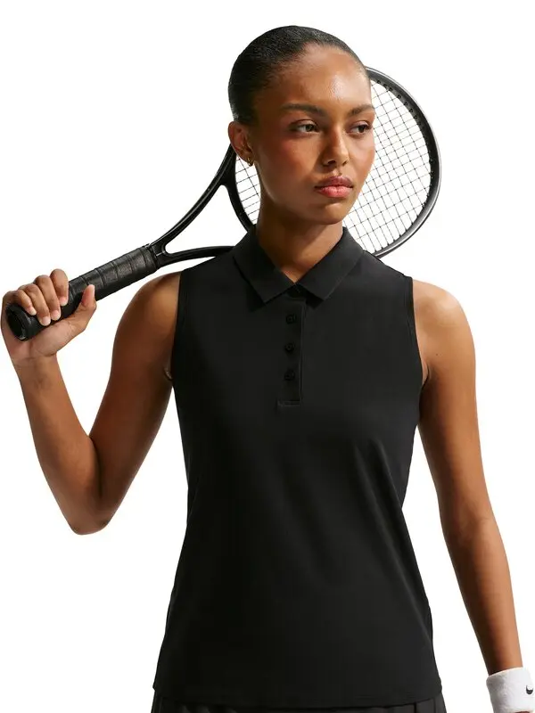 Nike Victory Dri-fit Sleeveless Polo - Black