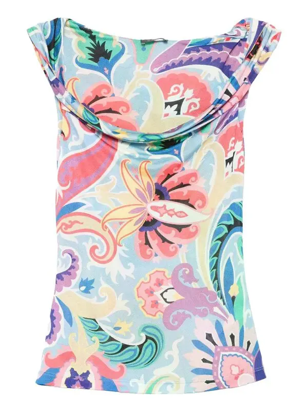 Etro Paisley-print Tank Top - Blue