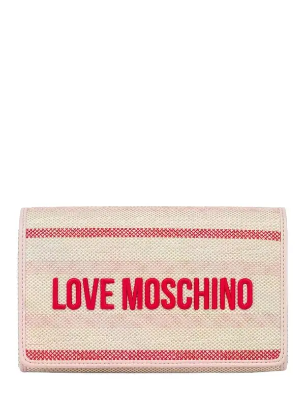 Moschino Embroidered-logo Crossbody Bag - Pink