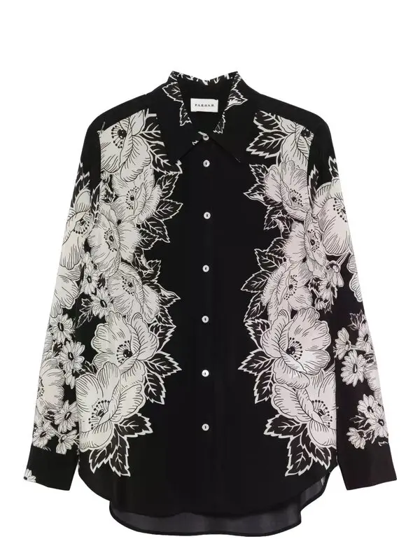 P.a.r.o.s.h Floral-print Shirt - Black