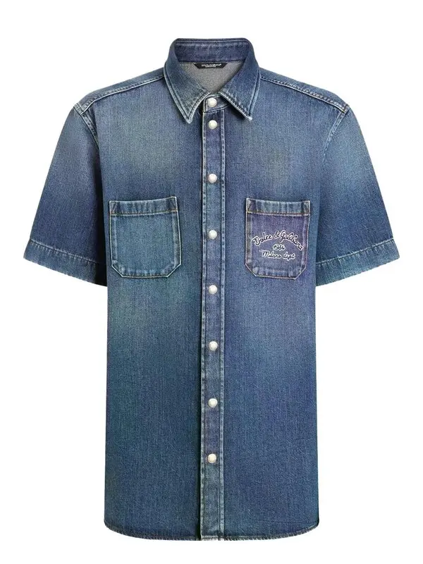 Dolce & Gabbana Short-sleeved Denim Shirt - Blue