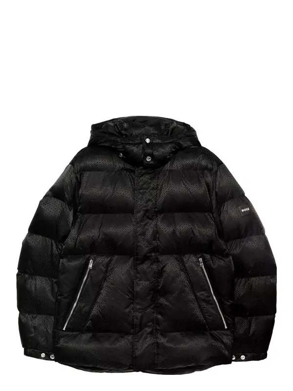 BOSS Logo-patch Padded Jacket - Black